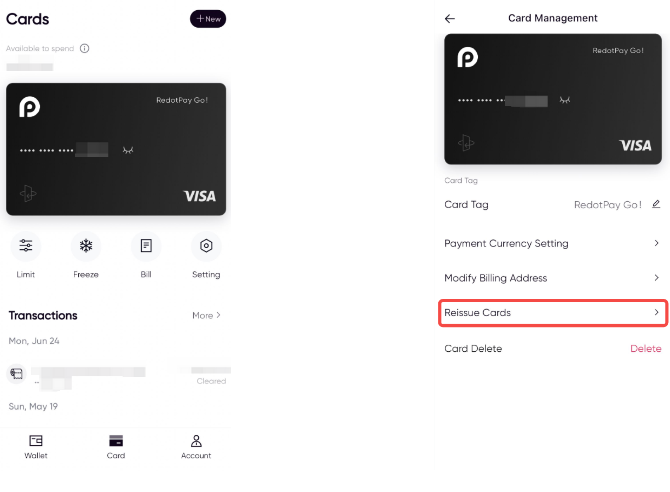 Reissue Cards – RedotPay Help Center